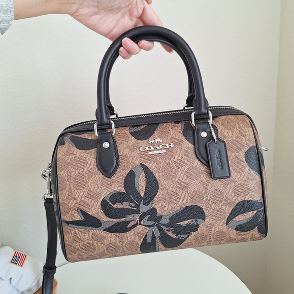 Coach | Bags | Nwt Coach Rowan Satchel Bag In Signature Canvas With Bow ...